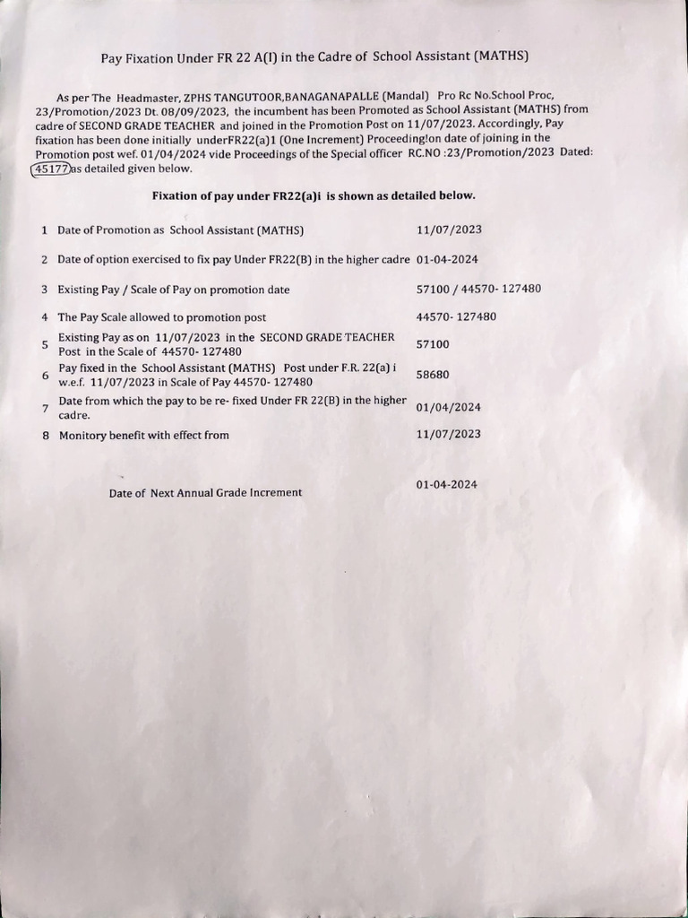 FR 22 B Increment Proceeding | PDF