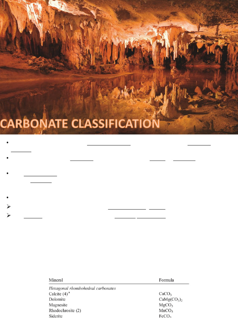 Carbonate Rock Classification Guide | PDF | Limestone | Petrology