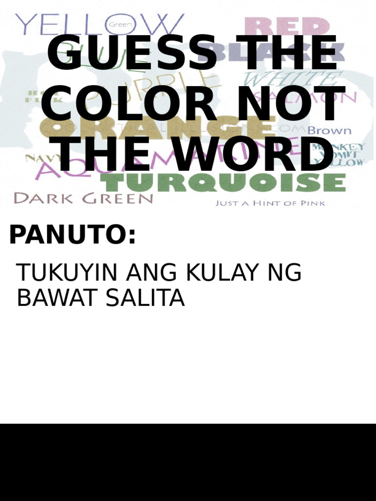 Guess The Color Not The Word | PDF