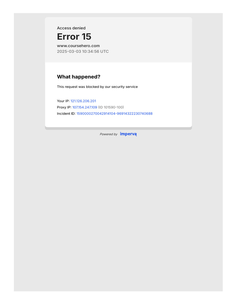 Access Denied Error 15 on CourseHero | PDF