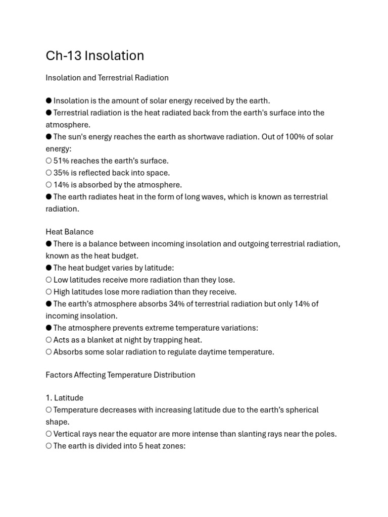Understanding Insolation and Heat Budget | PDF | Atmosphere Of Earth ...