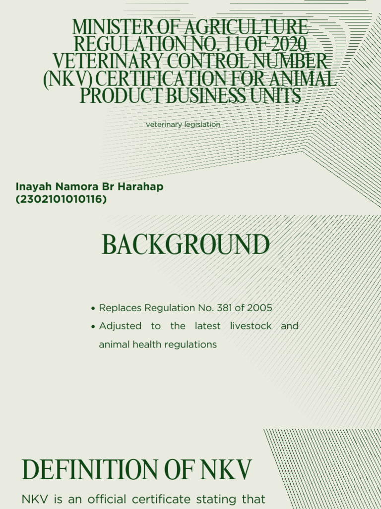 NKV Certification for Animal Products | PDF