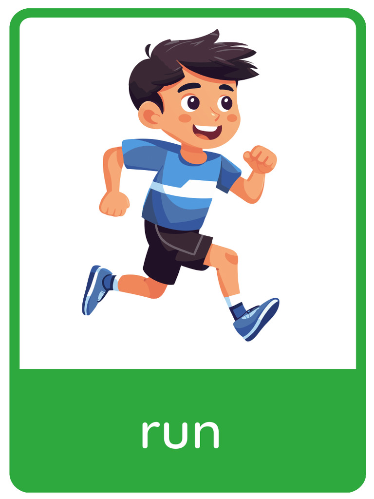 _Colorful Fun Action Verbs Flashcards (A5) (1) | PDF