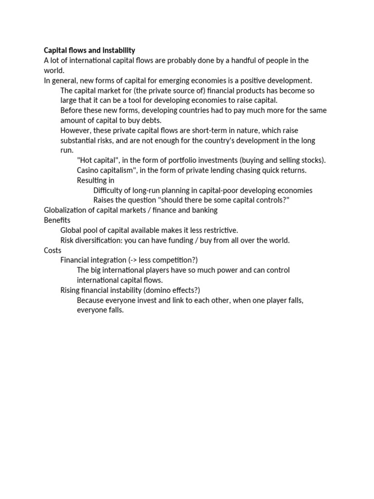 Capital Flows and Financial Instability | PDF