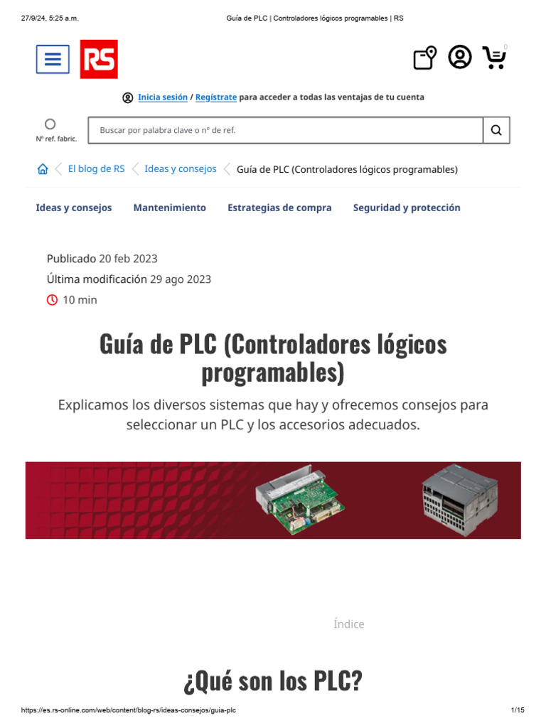 Guía de PLC - Controladores Lógicos Programables - RS | PDF ...
