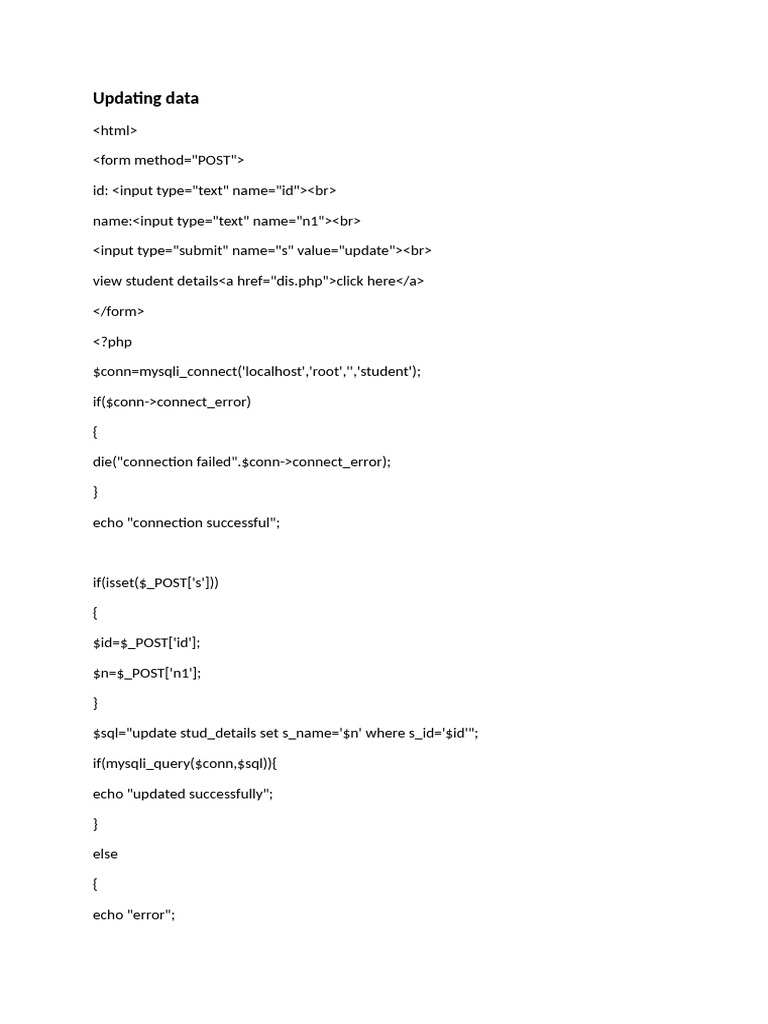 Mysql Update&delete | PDF