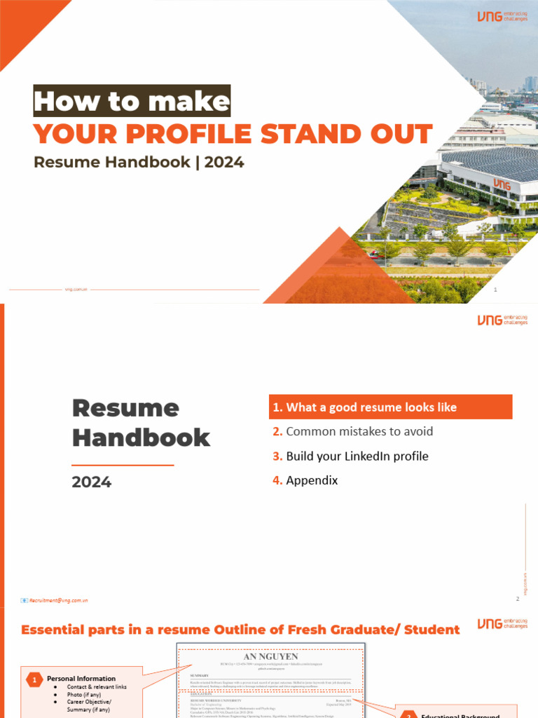 2024 - Resume Handbook From VNG | PDF | Résumé | Linked In