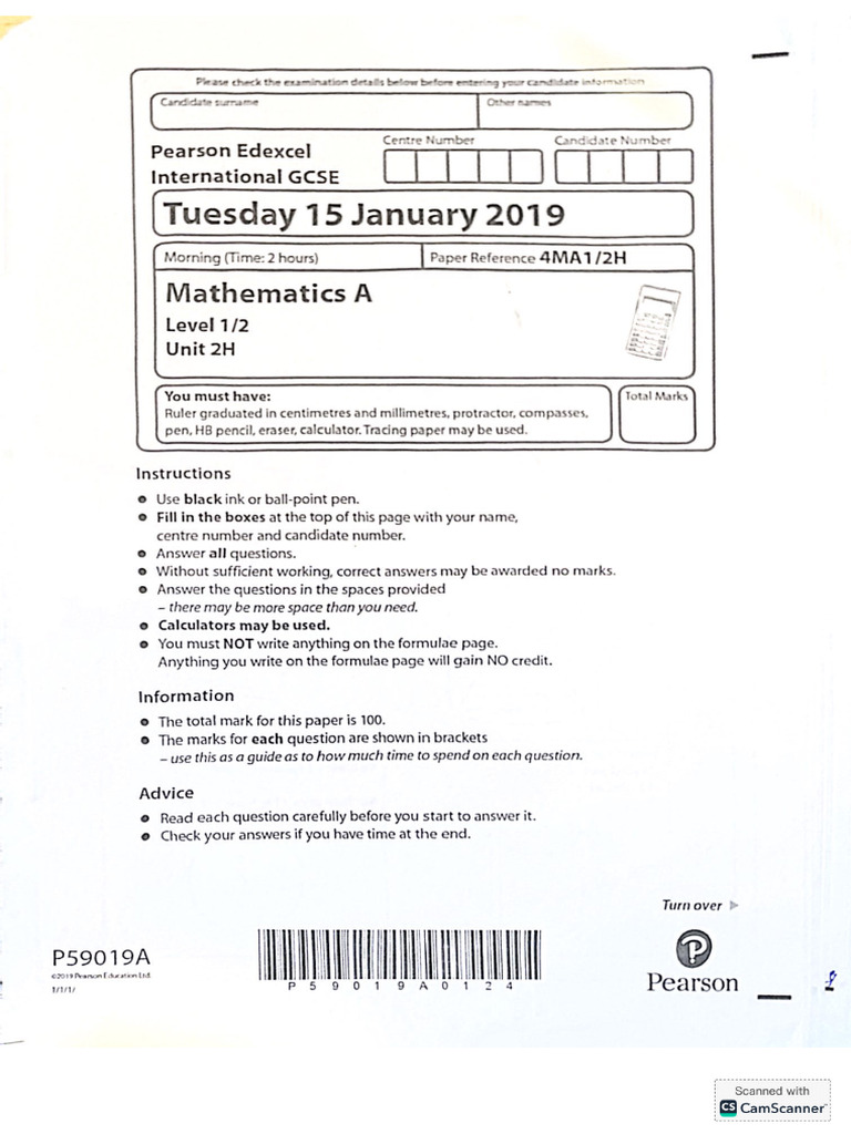 Mohamed Abdullah mathematics Jan 2019 p (2) | PDF