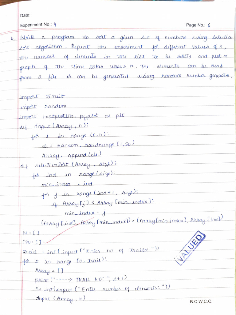 Pgm4 Selection Sort | PDF