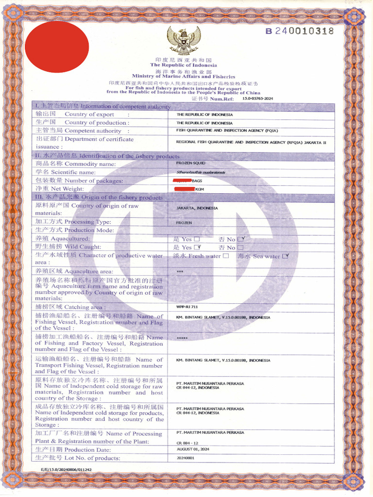 Indonesia Fish Export Guidelines to China | PDF
