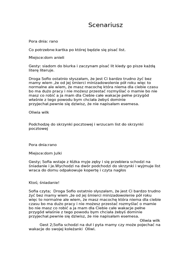 Scenariusz | PDF