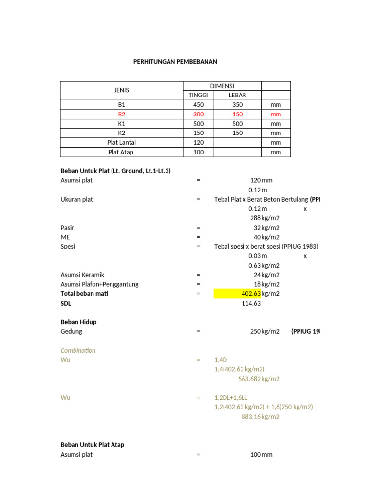 Beban Beton | PDF
