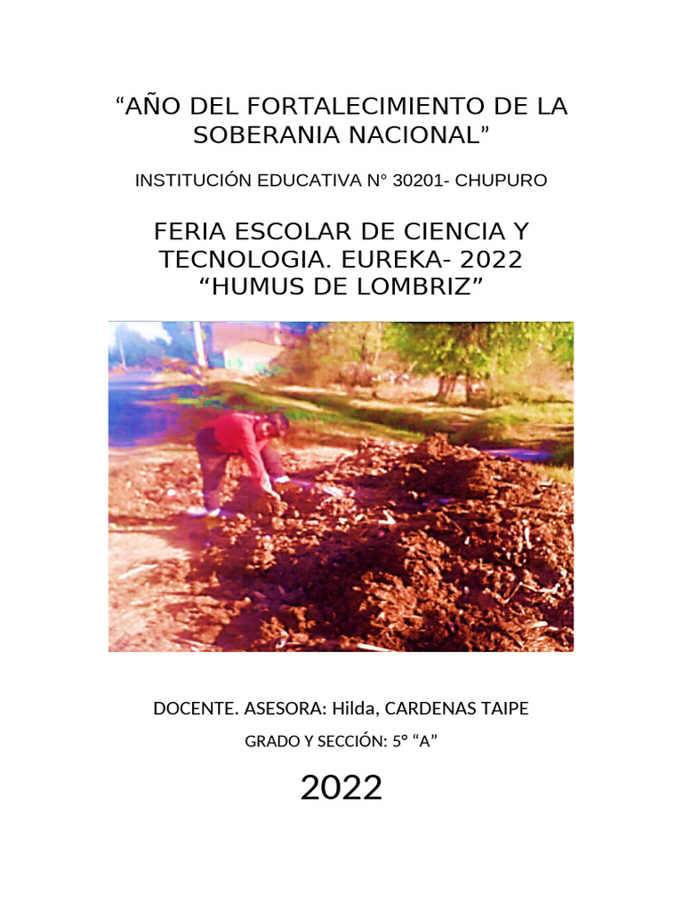 Proyecto Humus de Lombriz 2.0 | PDF | Fertilizante | Volcán