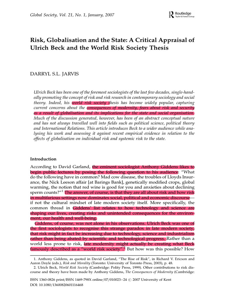 Ulrich Beck-1-1 - 250316 - 171546 | PDF | Risk | Taxes