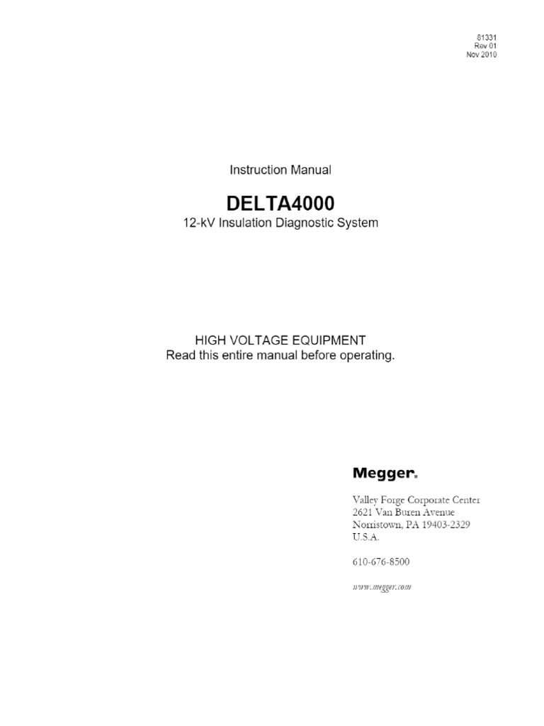 Delta 4000 Instruction Manual _ Tan Delta | PDF