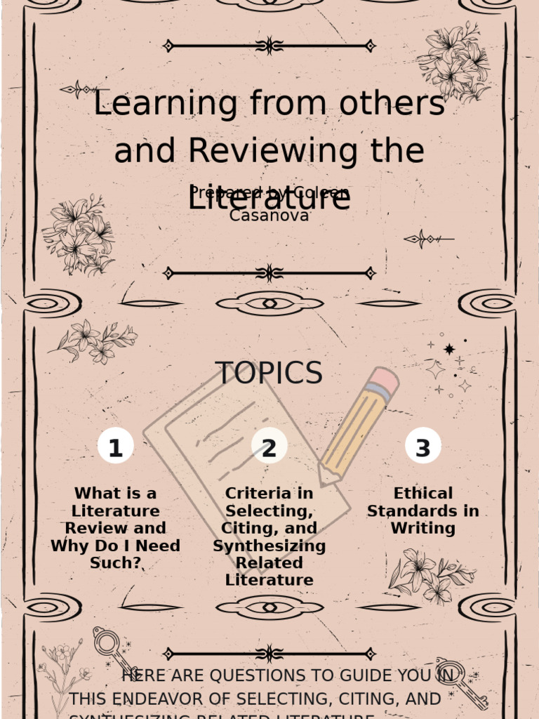 LESSON 4 Reviewing The Literature | PDF | Citation | Informed Consent