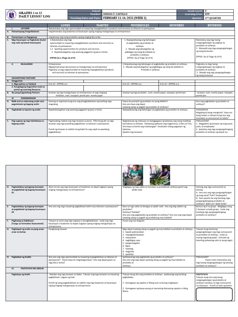 DLL - Epp 5 - Q4 | PDF