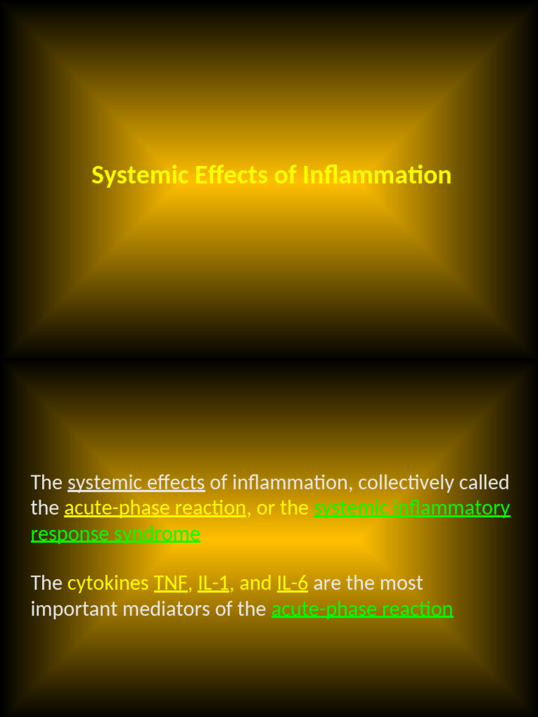 Systemic Effects of Inflammation | PDF | Inflammation | Fever