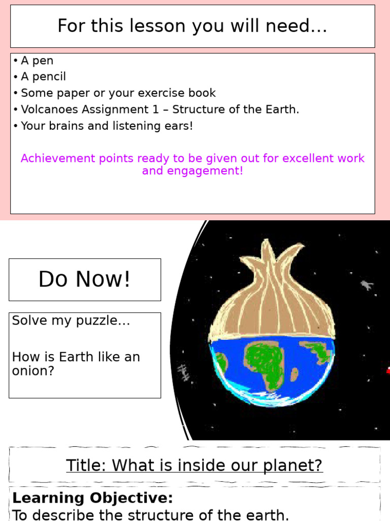 Lesson 1 What is inside the Earth | PDF | Planetary Core | Earth