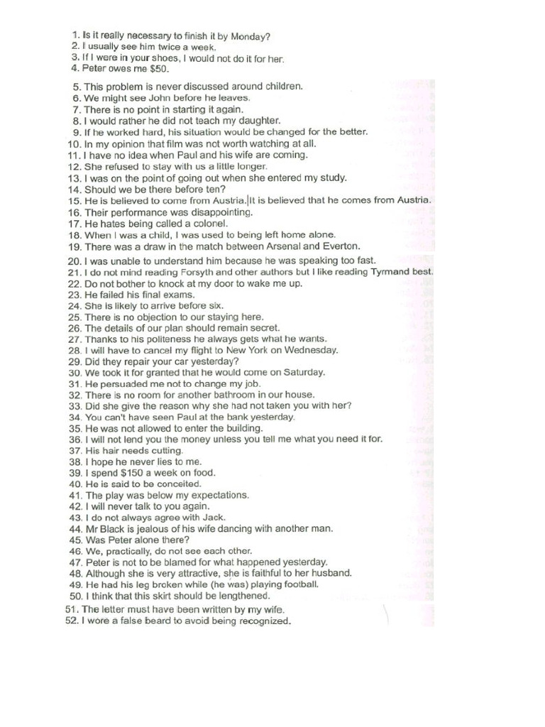 FCE - Transformations - Key | PDF