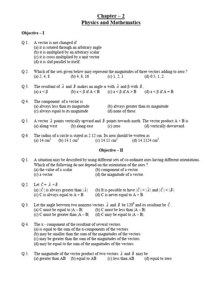 Uni Maths Vector Questions | PDF | Euclidean Vector | Classical Mechanics