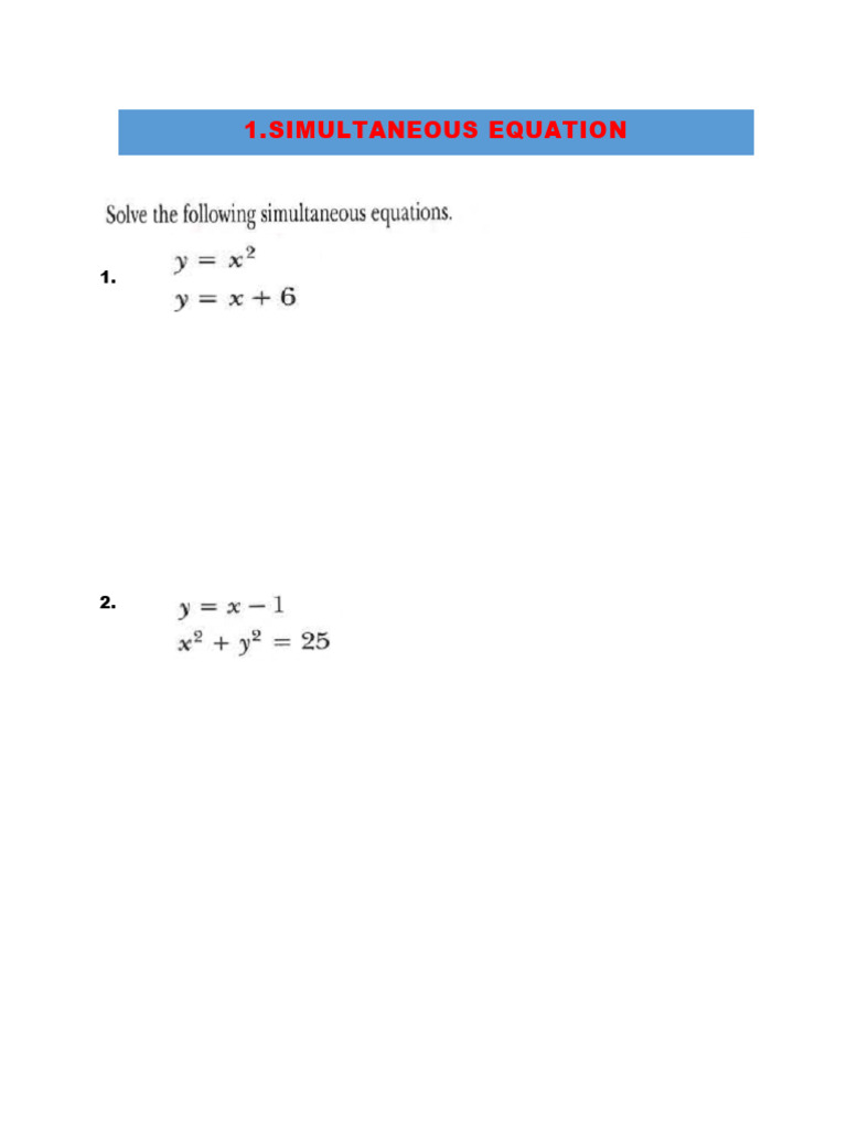 Simultaneous Equation | PDF