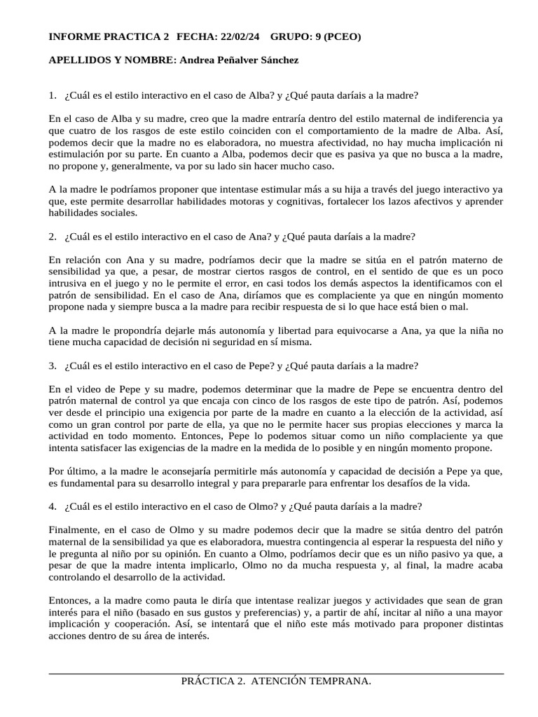 Informe Practica 2 2024 | PDF | Ciencias del comportamiento | Sicología