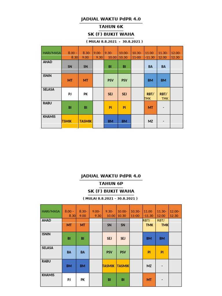 JW PdPr 4.0 - SK(F) BUKIT WAHA - | PDF