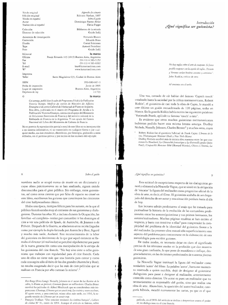 01 Sobre El Guion Intro Cap1 Dominique Parent Altier | PDF