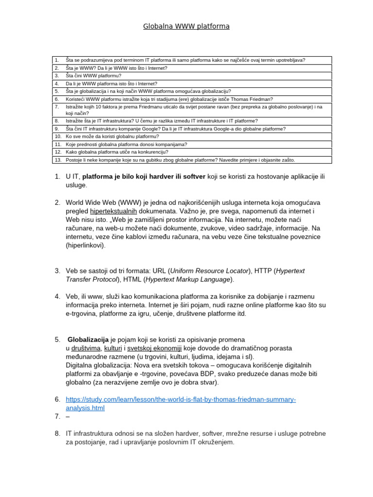 Globalna WWW Platforma | PDF