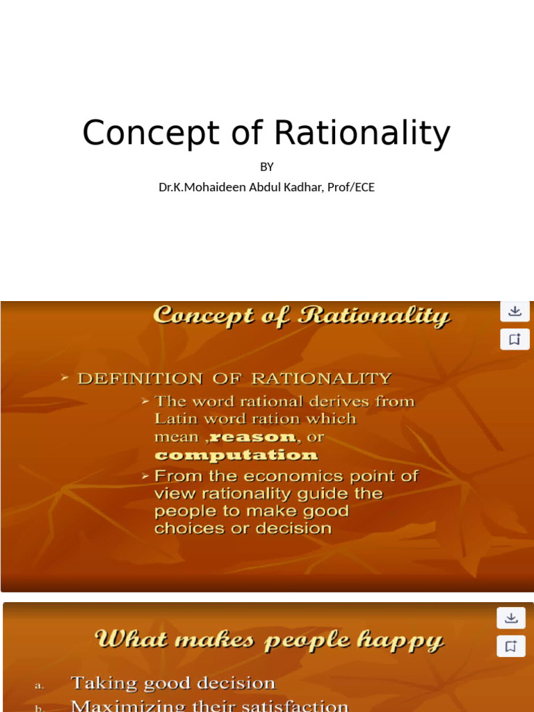 Unit 1 Concept of Rationality | PDF