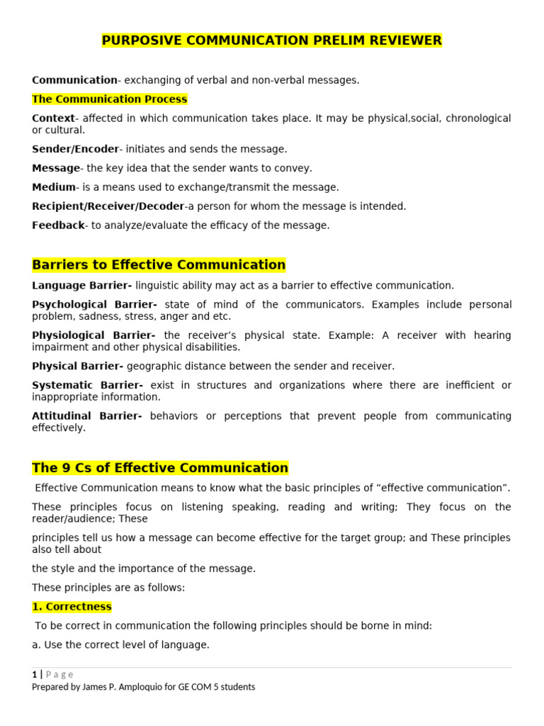 Purposive Communication Prelim Reviewer Final | PDF | Communication | Multilingualism
