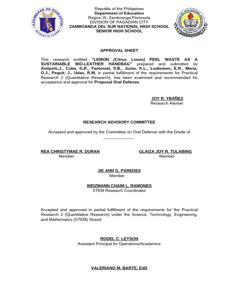 Proposal Approval Sheet PR2 | PDF