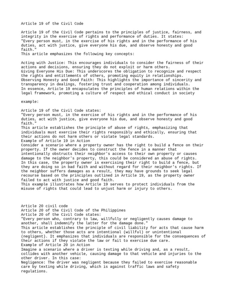Article 19 of The Civil Code | PDF | Burden Of Proof (Law) | Criminal ...