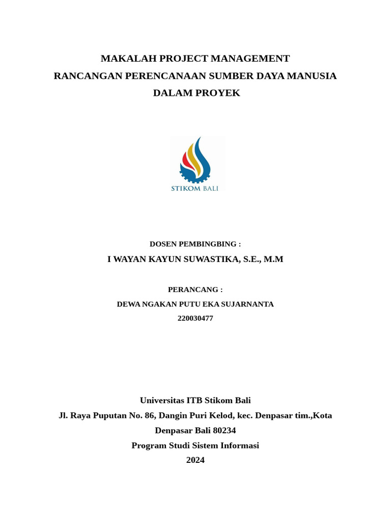 Makalah PM Projek | PDF