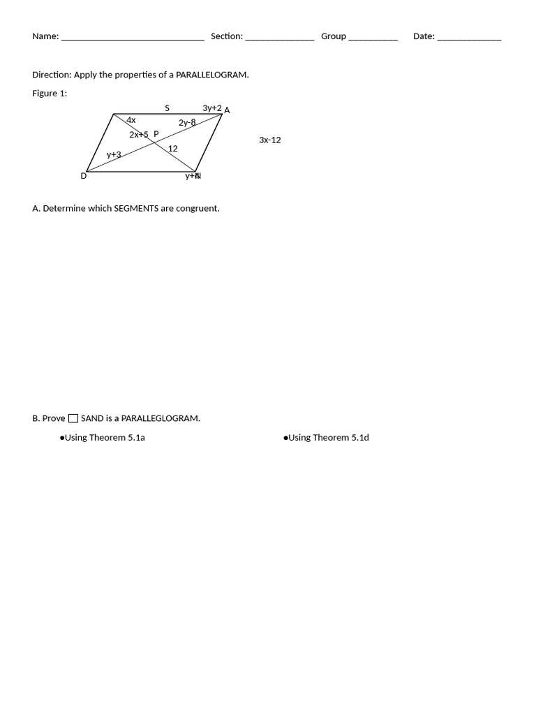 Properties and Proofs of Parallelograms | PDF