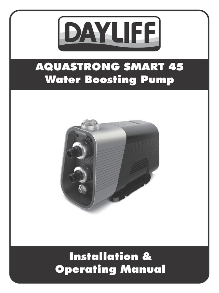 Aquastrong Smart 45 Pump Manual | PDF | Pump | Valve