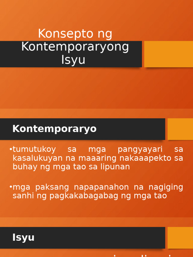 2 Konsepto NG Kontemporaryong Isyu | PDF