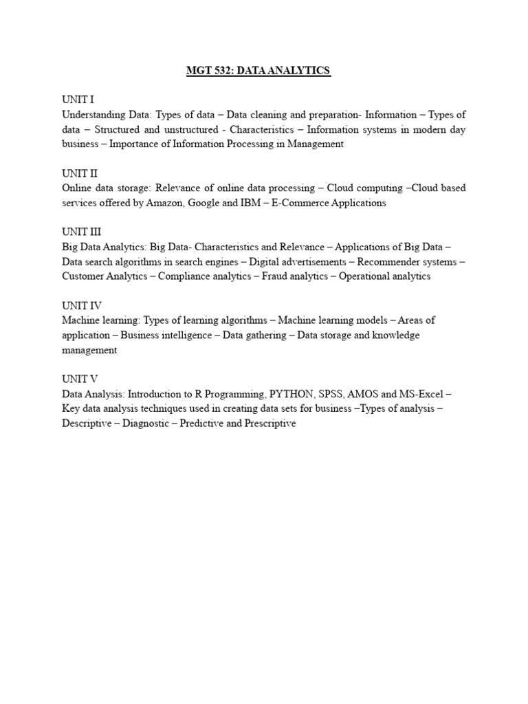 DATA ANALYTICS note | PDF | Cloud Computing | Analytics