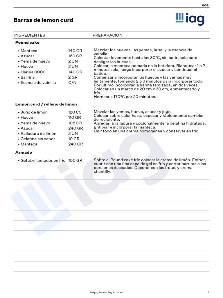 Barras de Lemon Curd | PDF