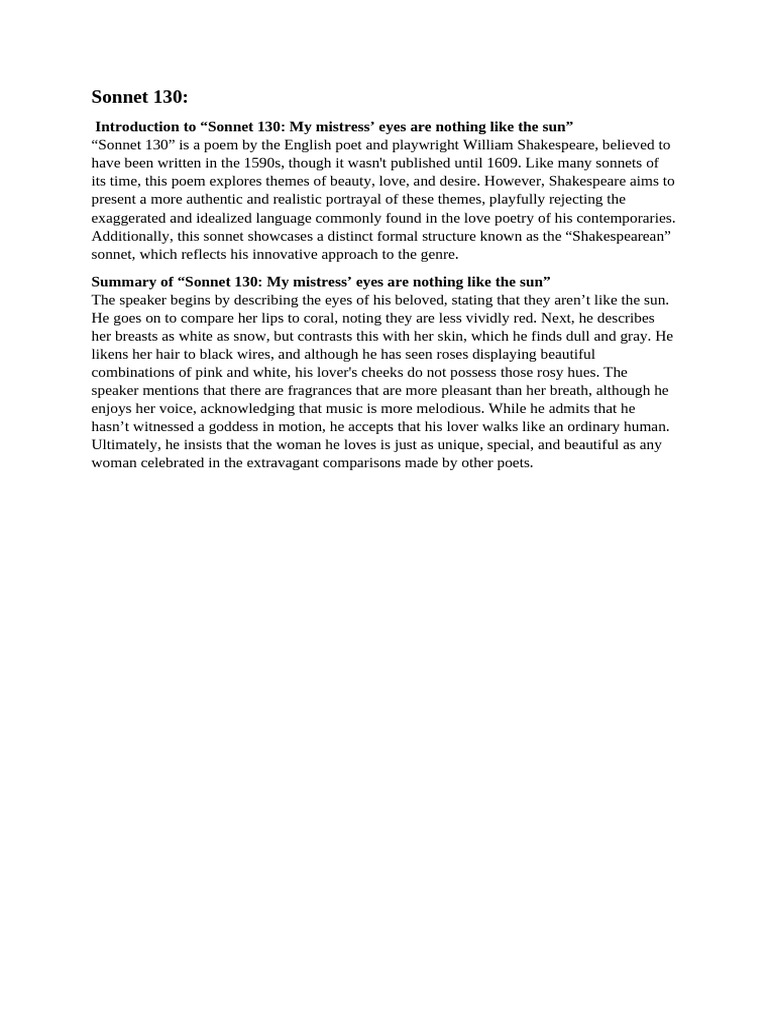 Sonnet 130 | PDF
