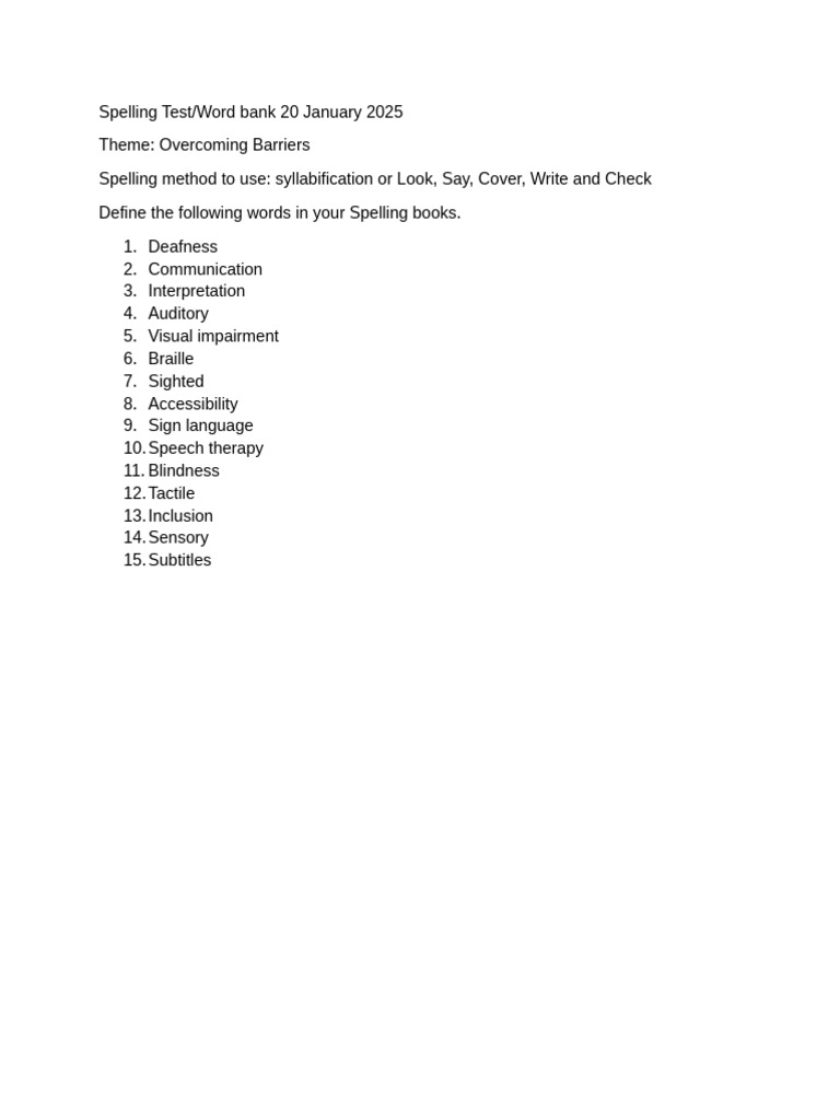 Spelling Words - Word.bank - Grade4.english HL | PDF