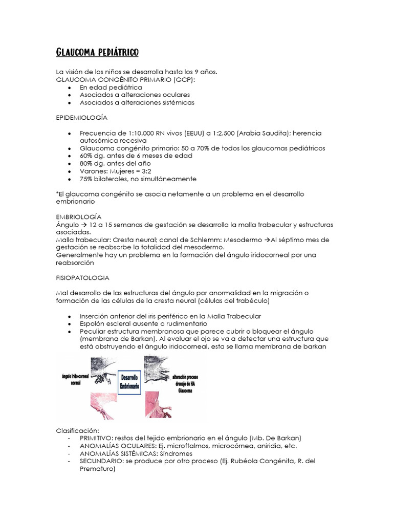 Glaucoma Congenito | PDF | Glaucoma | Especialidades Medicas