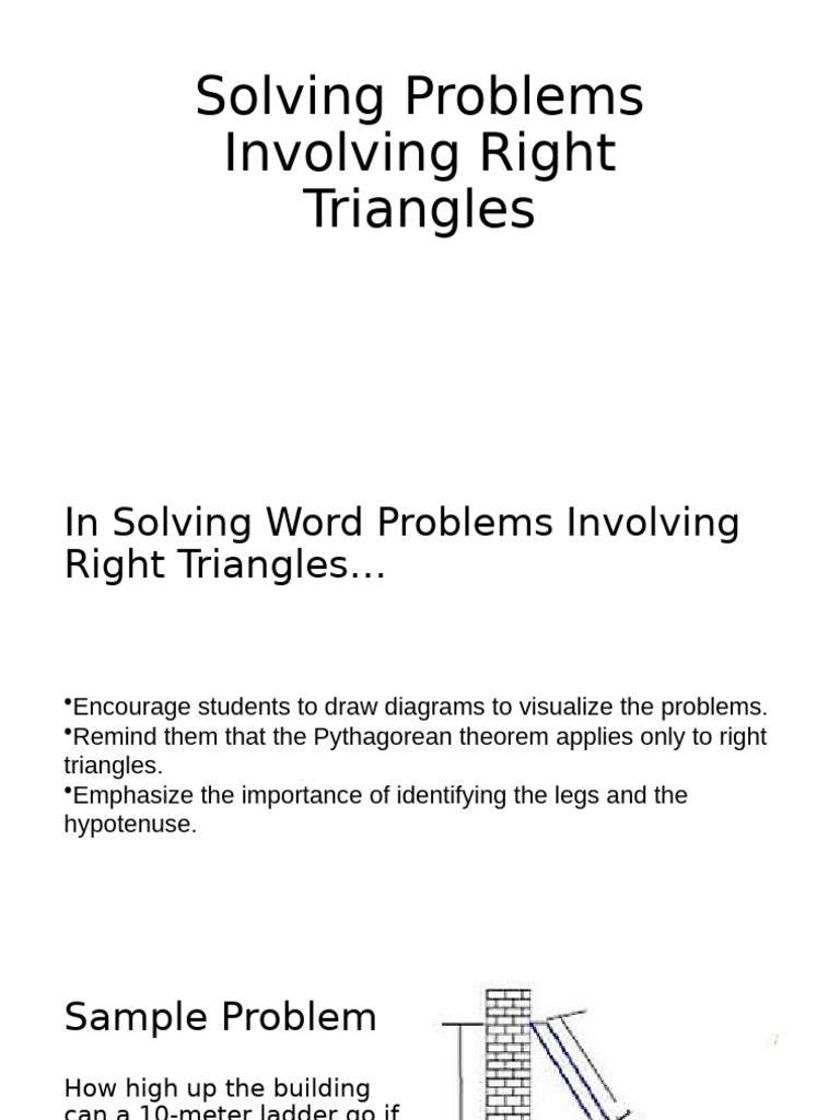 Right Triangle Problem Solving Guide | PDF | Euclidean Plane Geometry ...