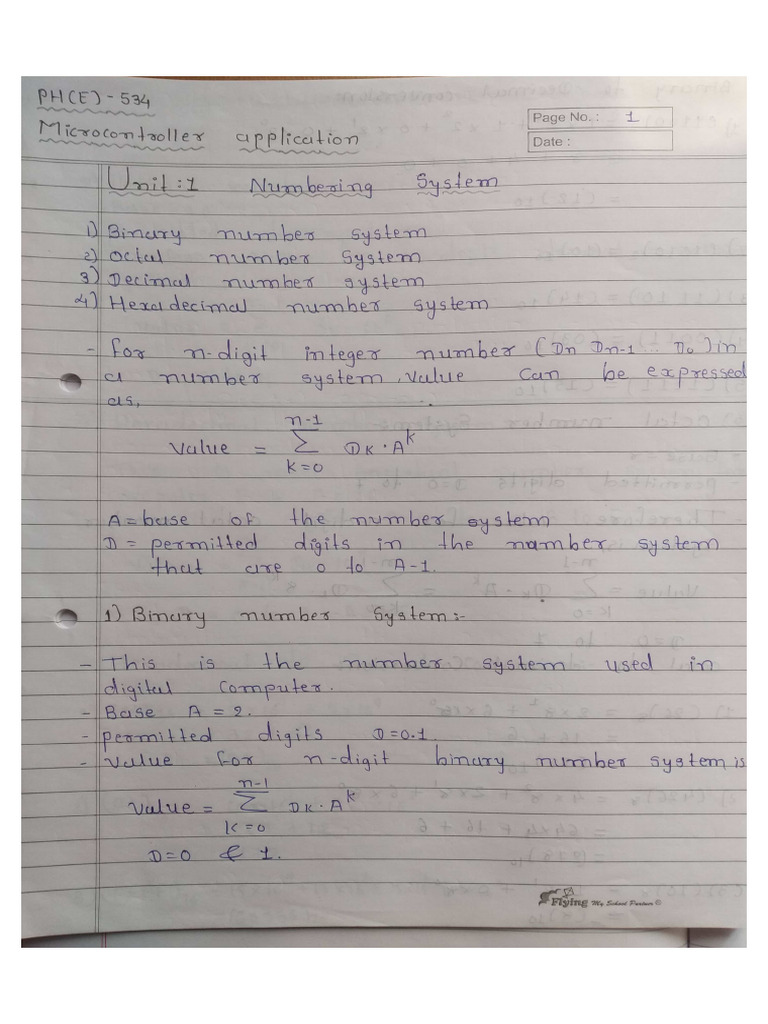 Numbering System... Microcontroller Application | PDF
