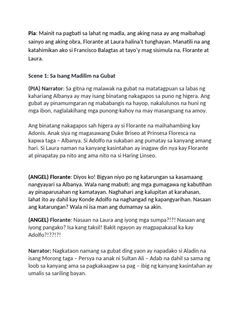 Florante-at-Laura-script | PDF