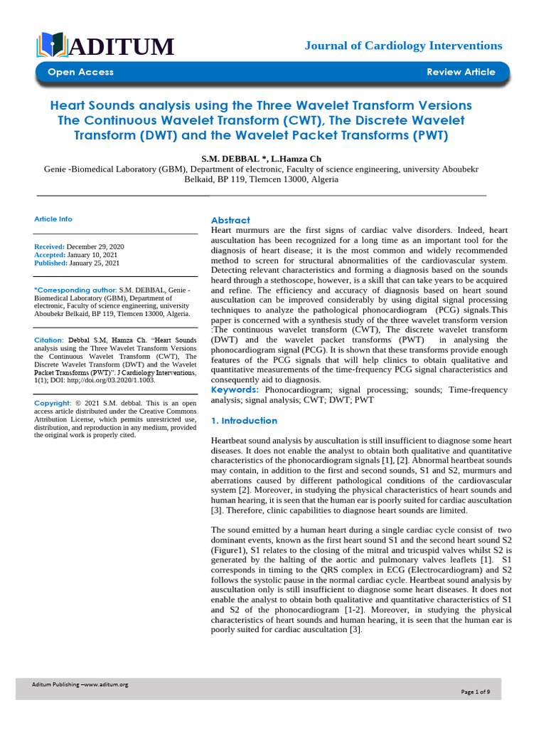 1611565870cardiology Galley Proof | PDF | Wavelet | Cardiovascular System