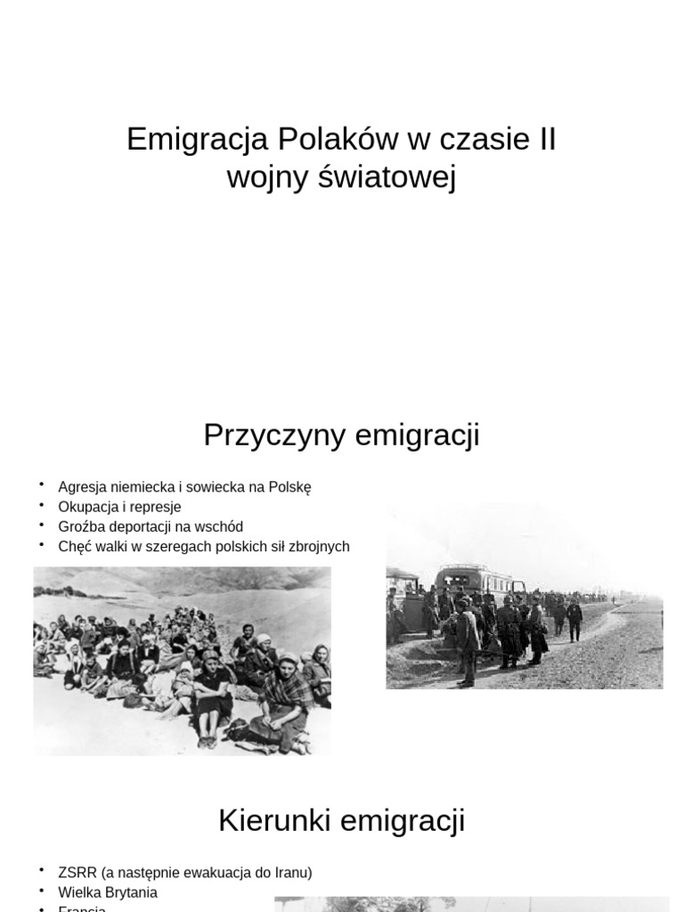 Emigracja Polaków W Czasie II Wojny Światowej | PDF
