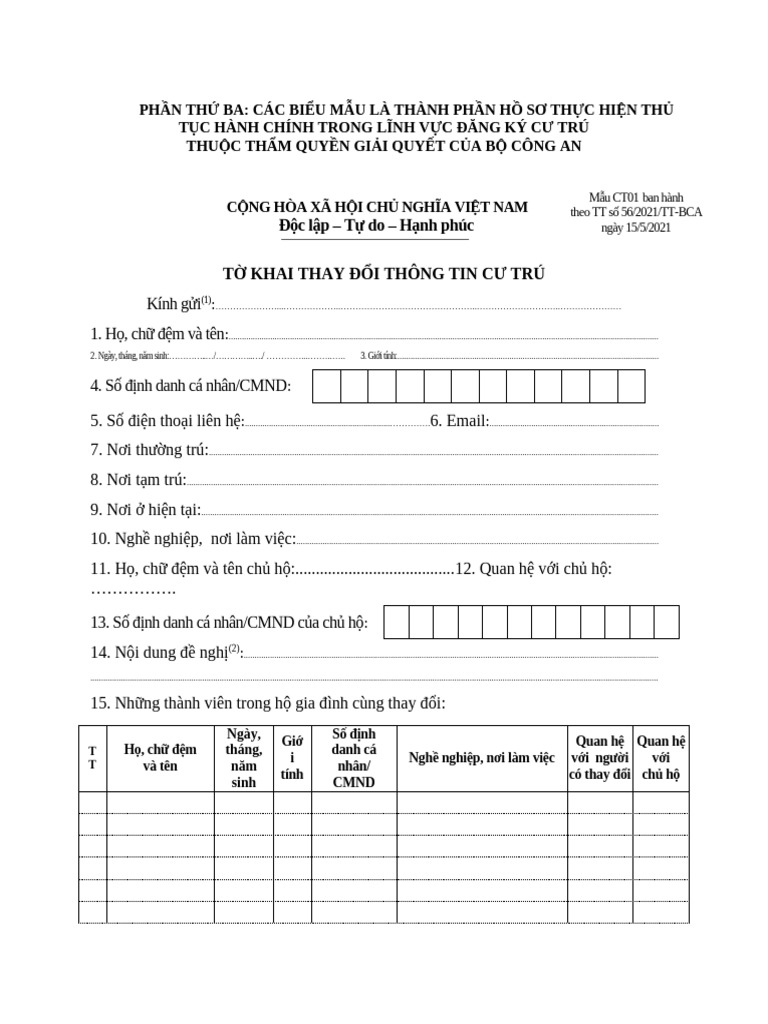 Mẫu CT01 | PDF