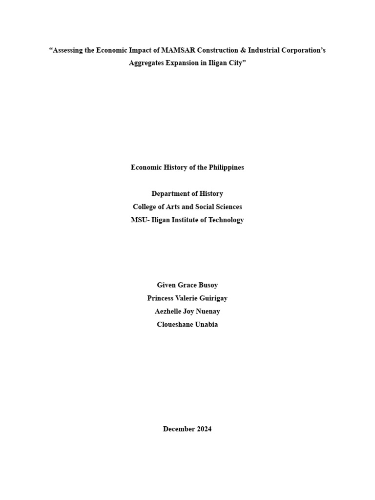 Economic Impact of MAMSAR Expansion | PDF | Construction Aggregate ...